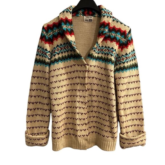 Sears | Sweaters | Vintage Sears Sweater L Tan Aztec Southwestern ...